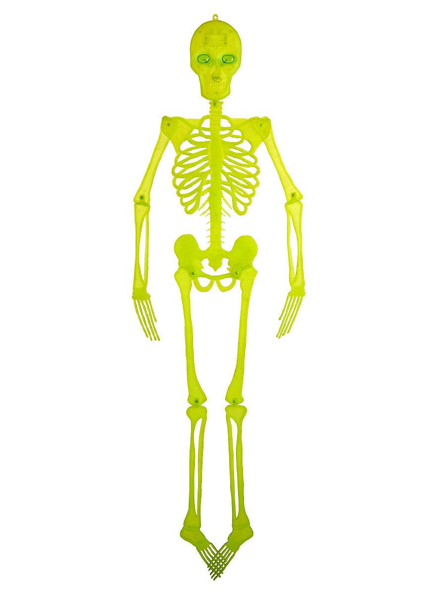 Decorazione di Halloween con scheletro luminoso verde - maskworld.com