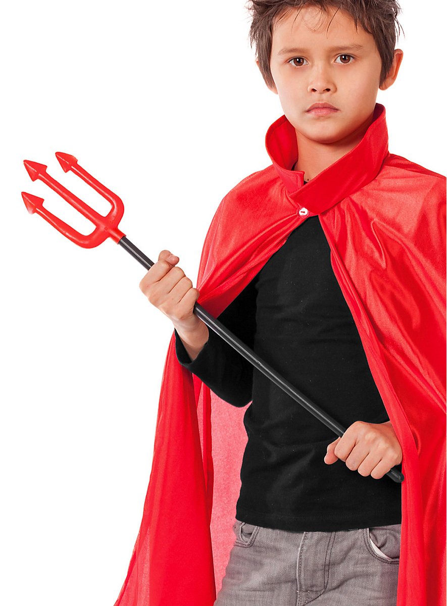 Devil costume for children 4-piece with cape, devil horns, trident and ...