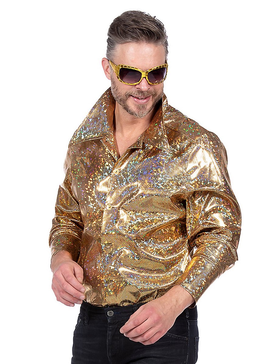 Disco Glamour Hemd gold - maskworld.com