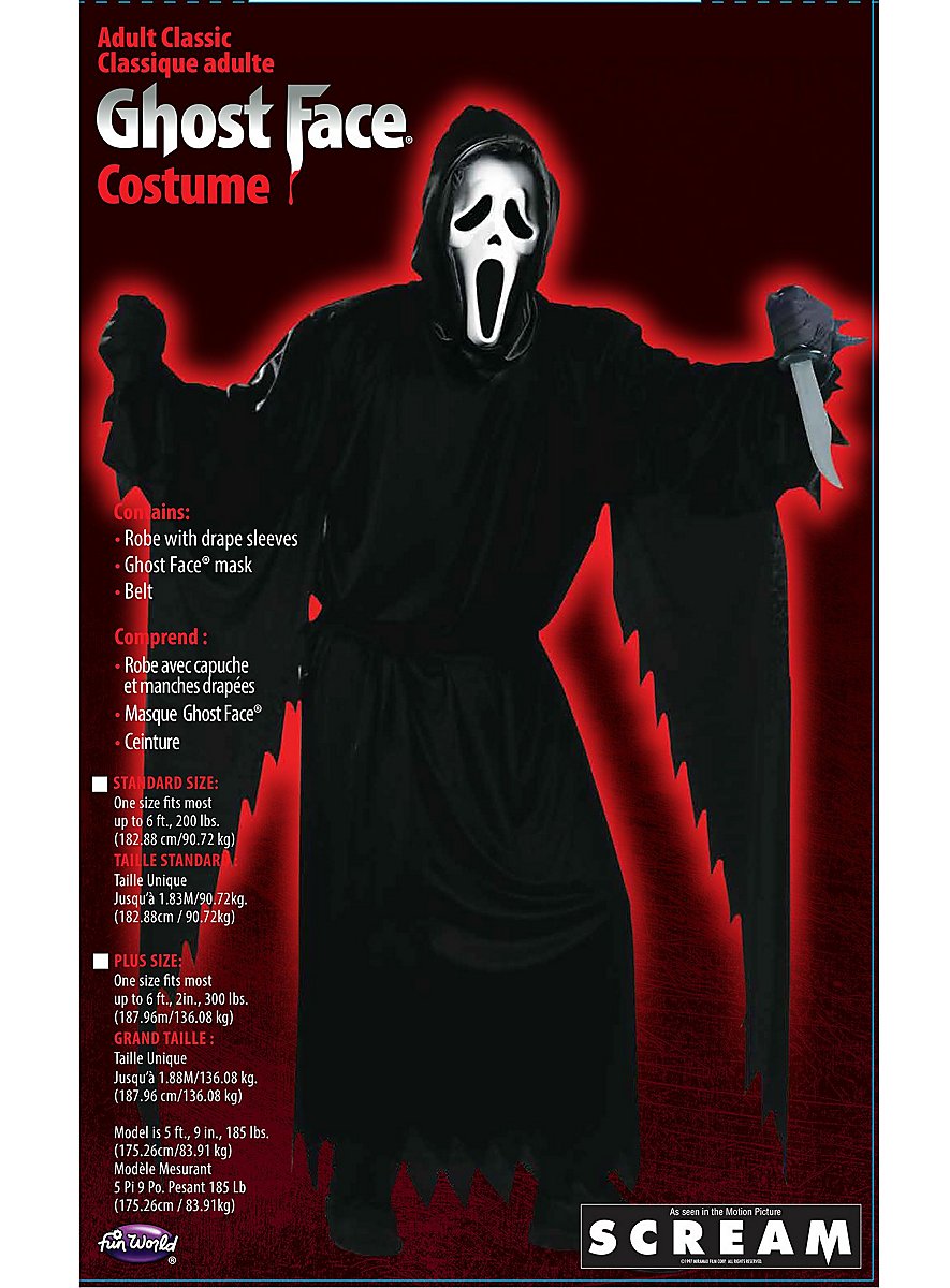 Disfraz de Scream Ghostface - maskworld.com