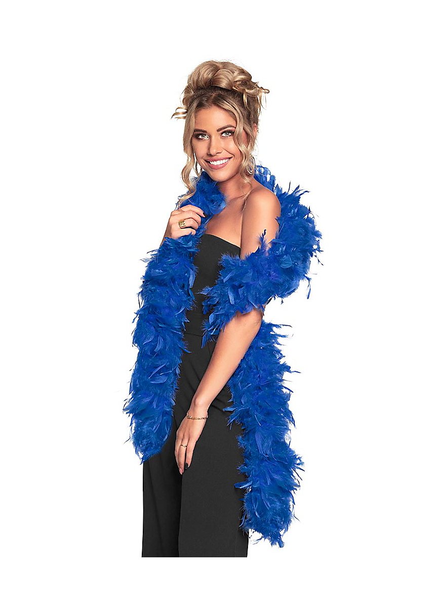 Feather boa 80 g - blue - maskworld.com