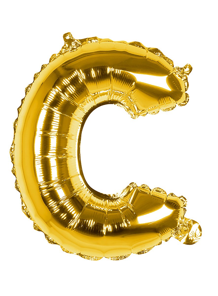 Foil balloon letter C gold 36 cm - maskworld.com