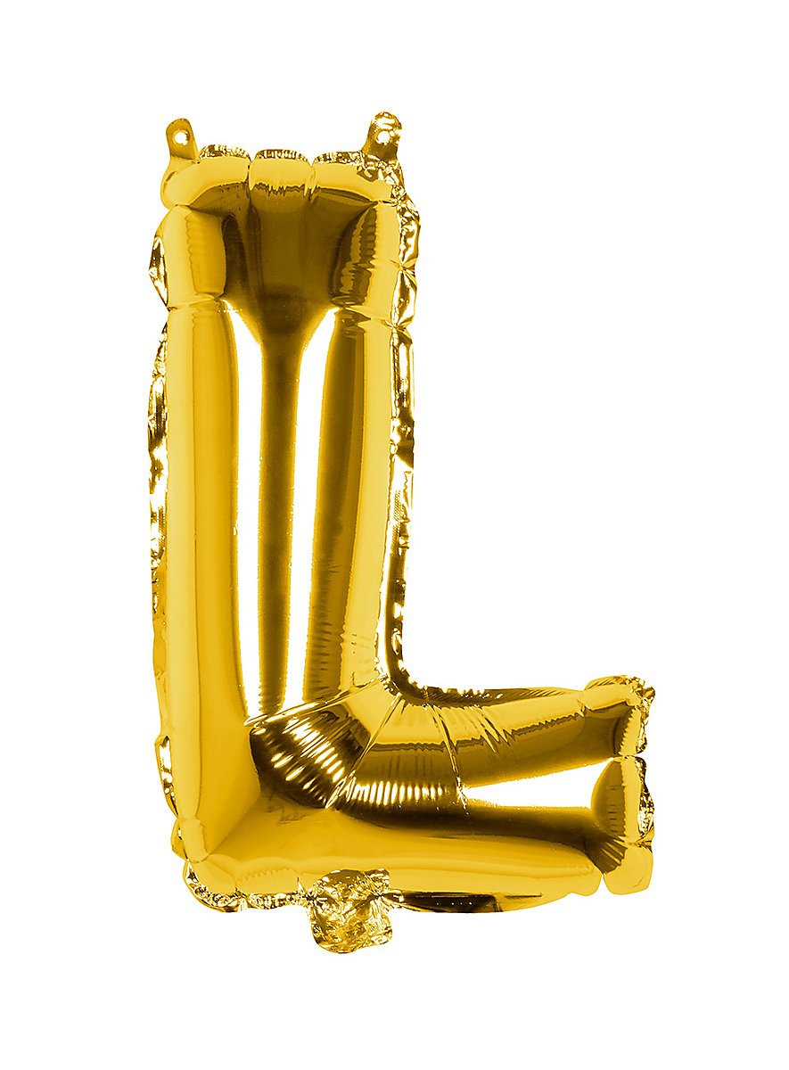 Foil balloon letter L gold 36 cm - maskworld.com