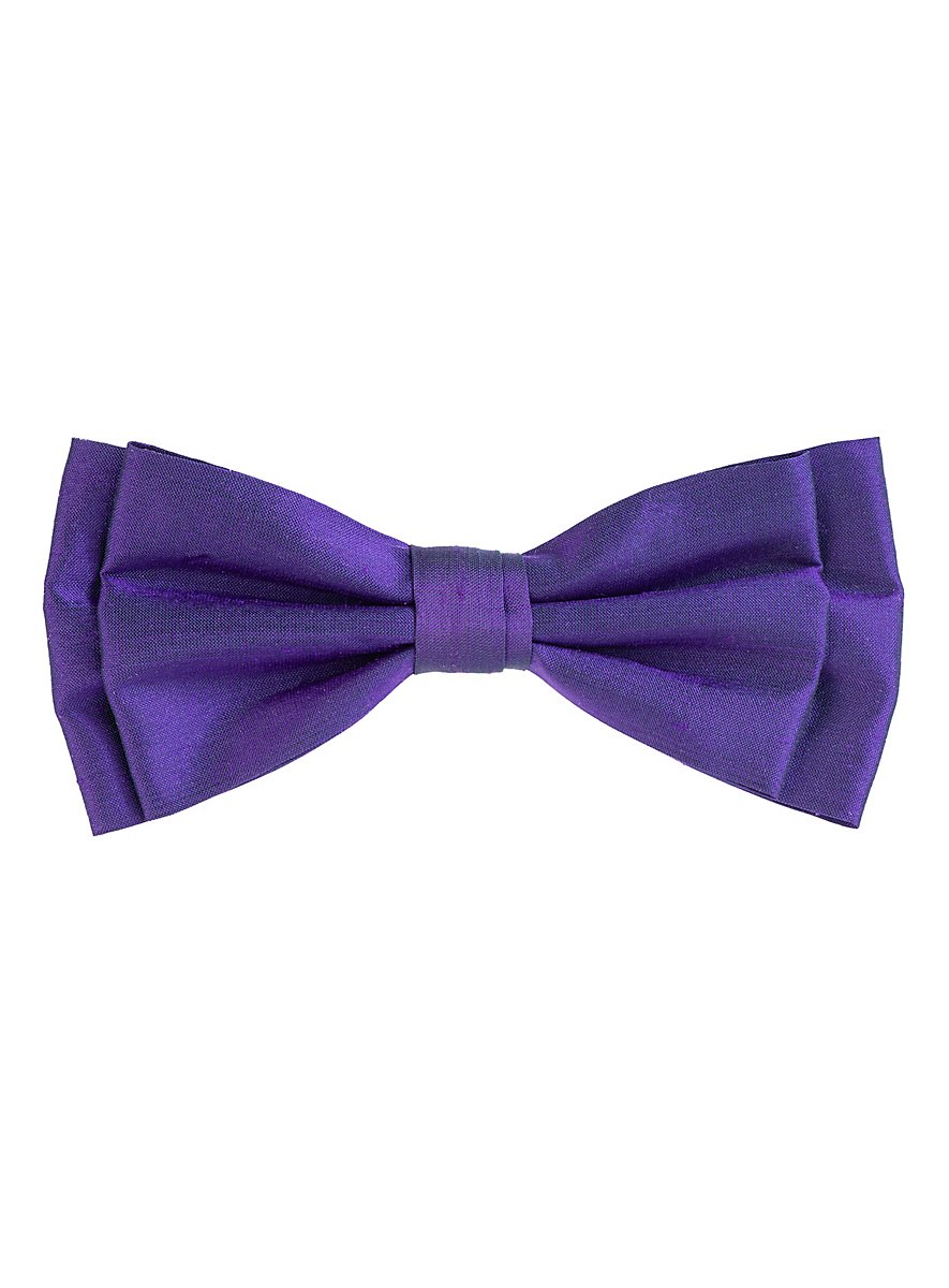 Genuine silk bow tie in purple with double bow – The Joker - maskworld.com