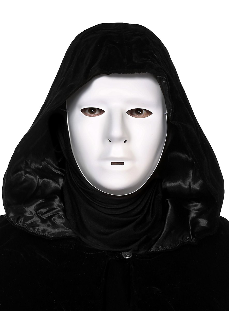 Ghost Face: Black cape with white mask, Halloween set - maskworld.com