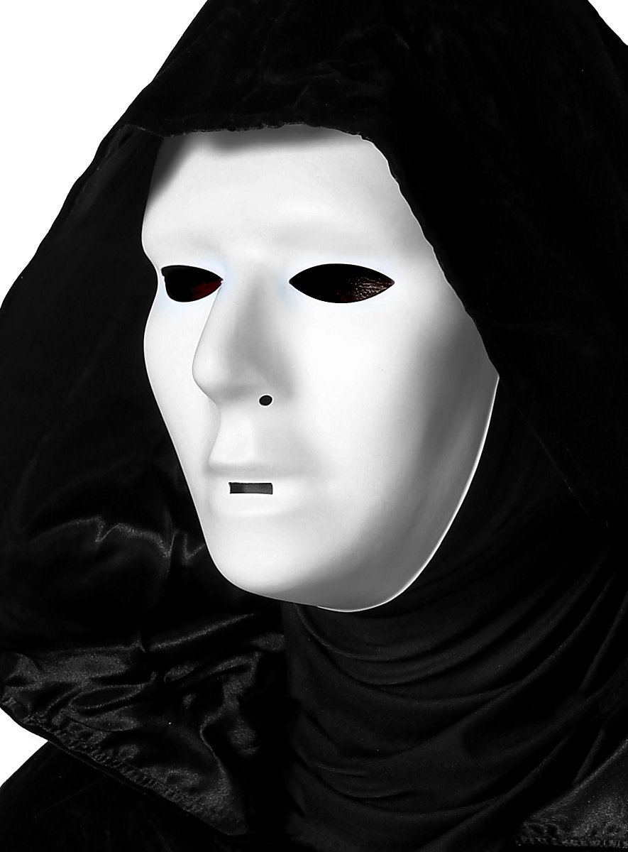 Ghost Face: Black cape with white mask, Halloween set - maskworld.com