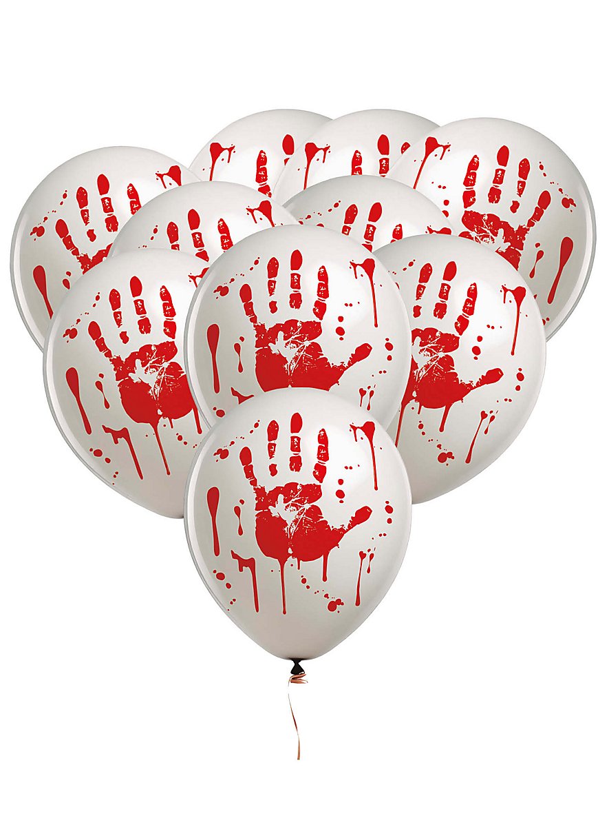 Globos de Manos Sangrientas, 10 Unidades - maskworld.com