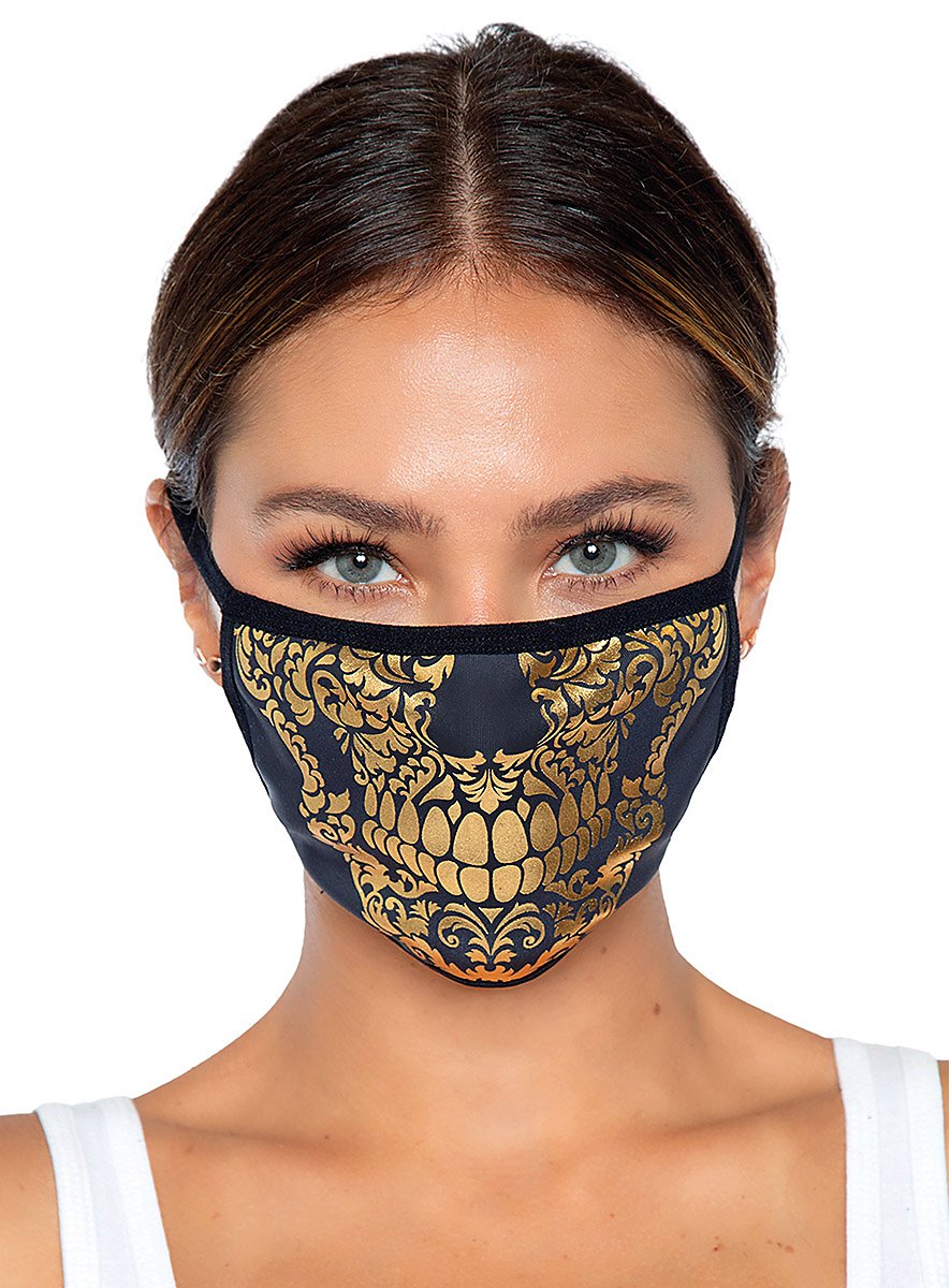 Golden Skull Face Mask - maskworld.com