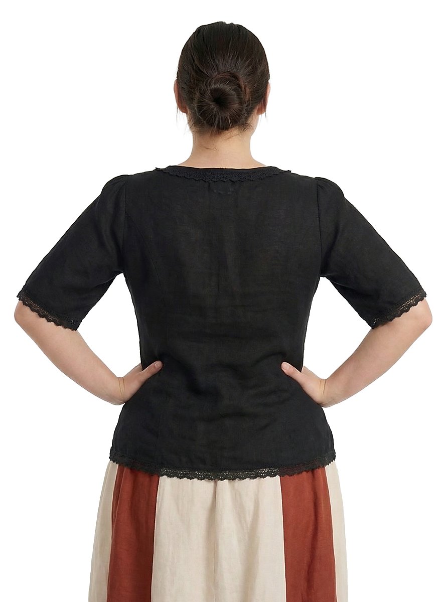 Gothic Blouse with black Lace Trim - maskworld.com