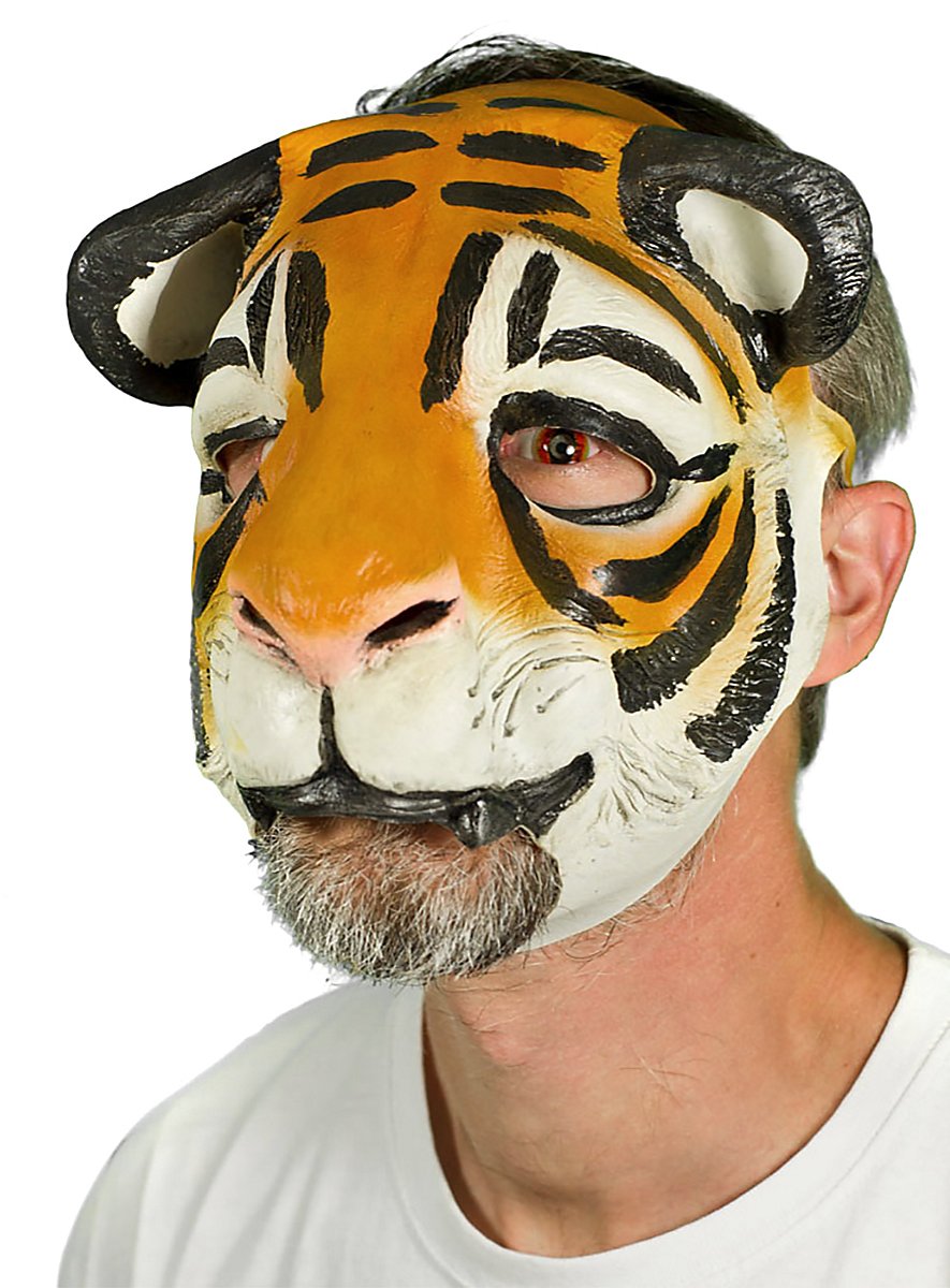 Grande maschera da tigre senza mento realizzata in lattice - maskworld.com