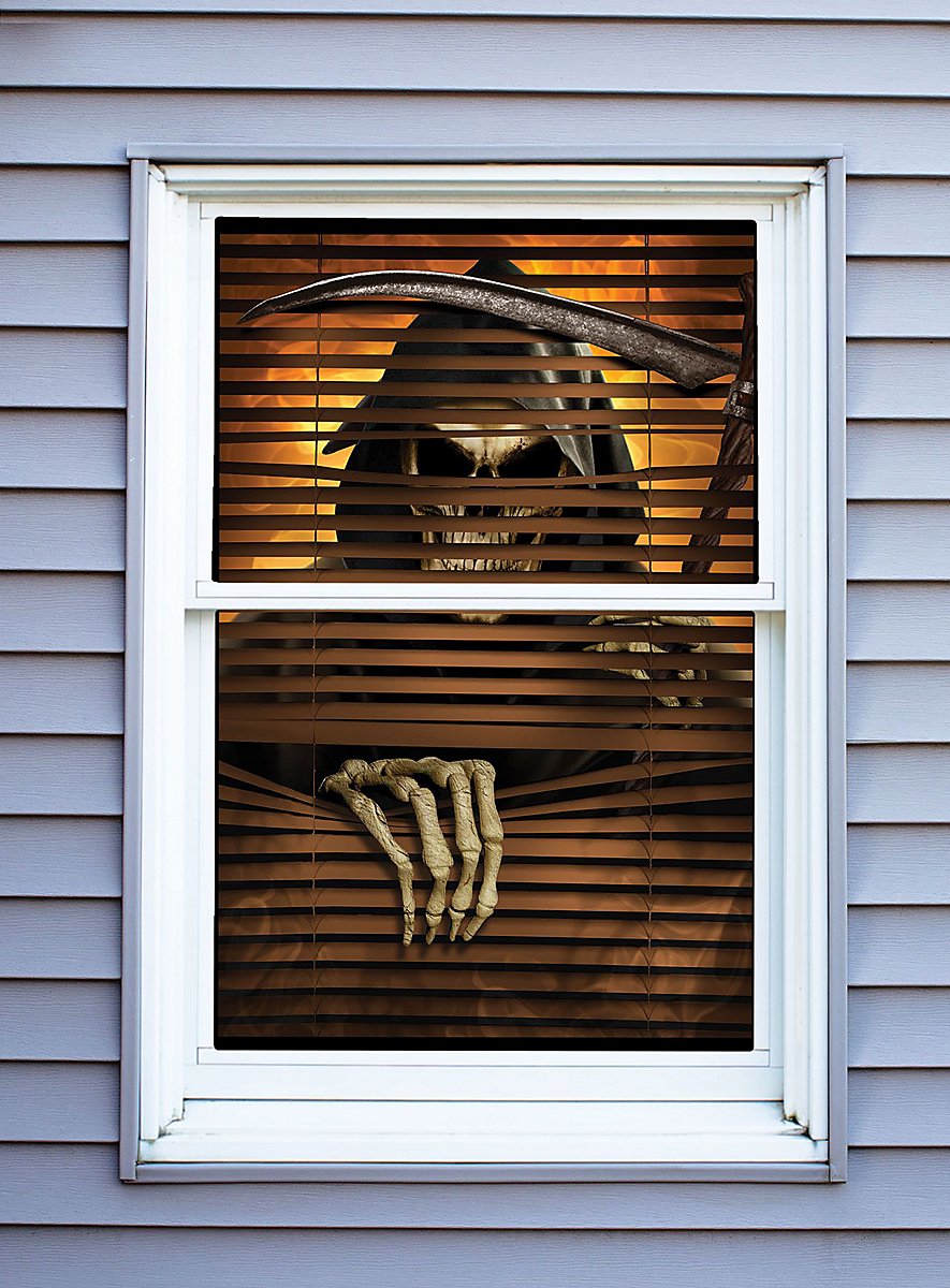 Grim Reaper Halloween Window Decoration - maskworld.com