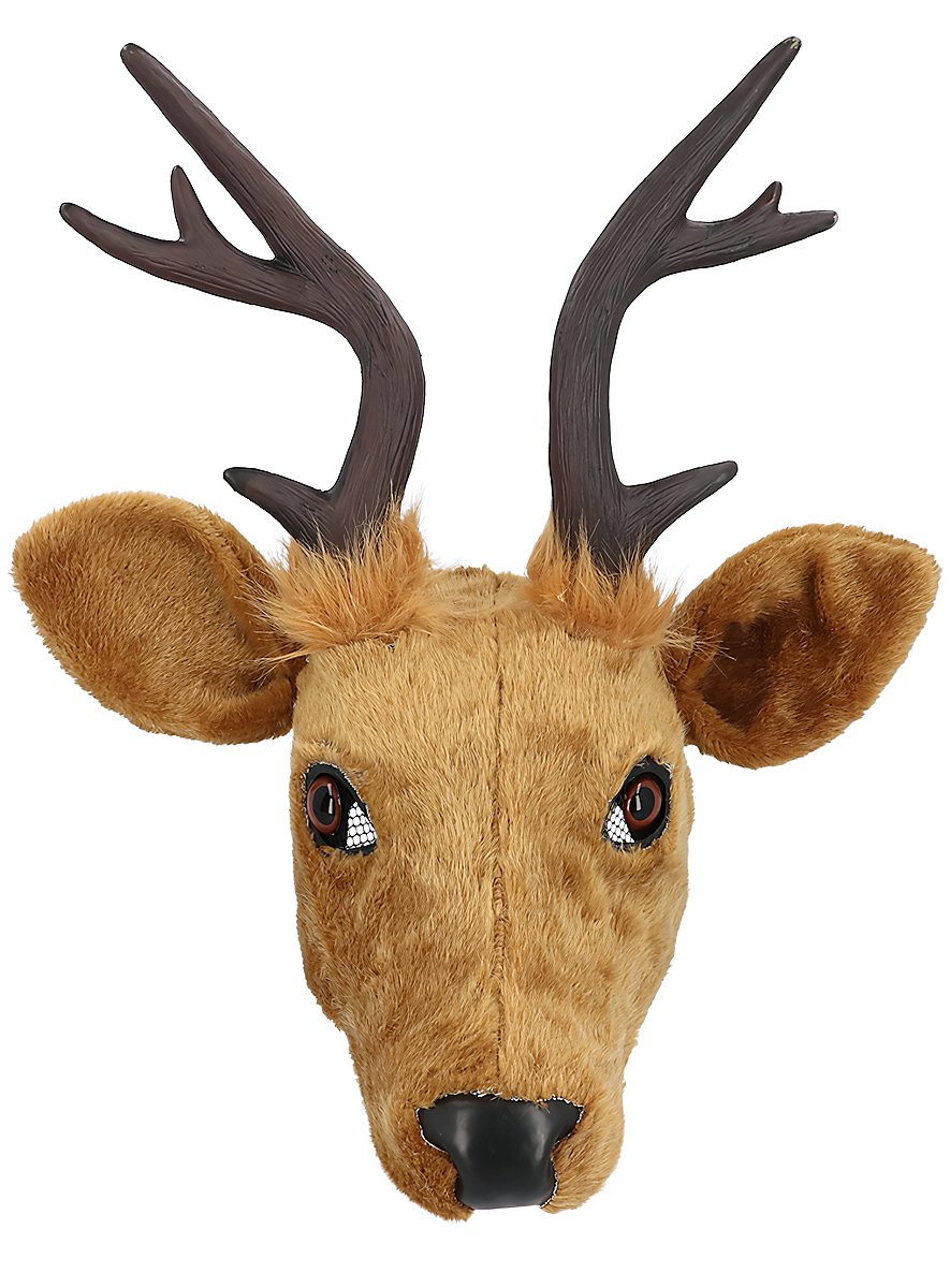 Halvmaske af plys i form af et hjort - maskworld.com