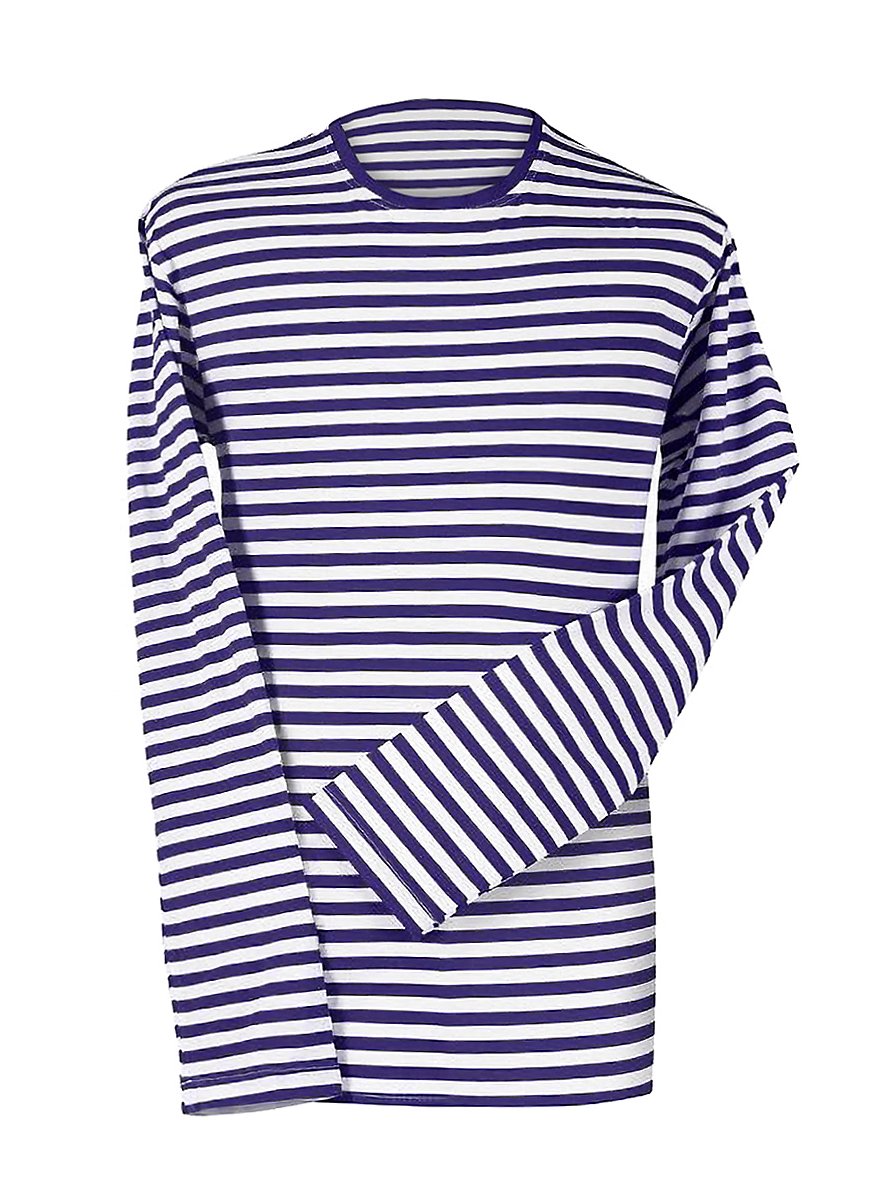 Gestreept shirt lange mouwen blauw-wit | Matroos kostuum - maskworld.com