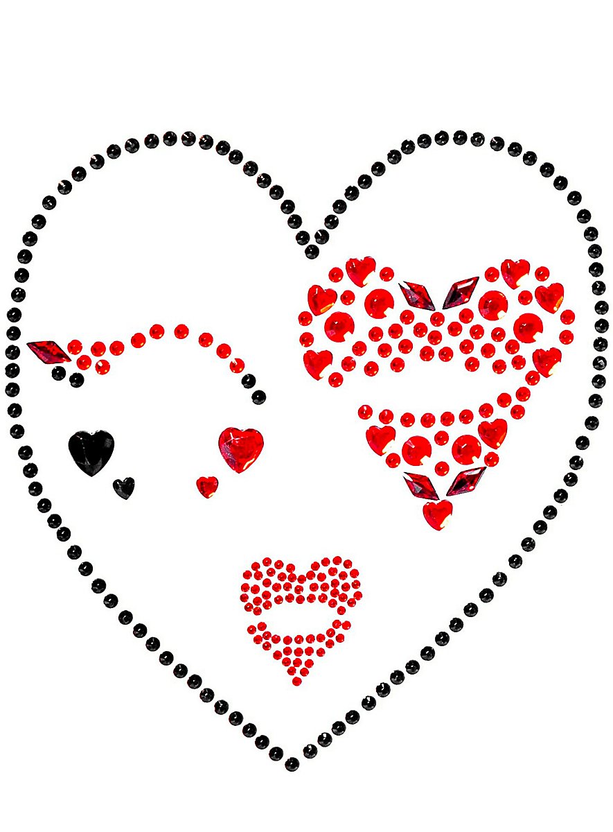 Herzkönigin Face Jewels Glitzer Gesichtsschmuck - maskworld.com