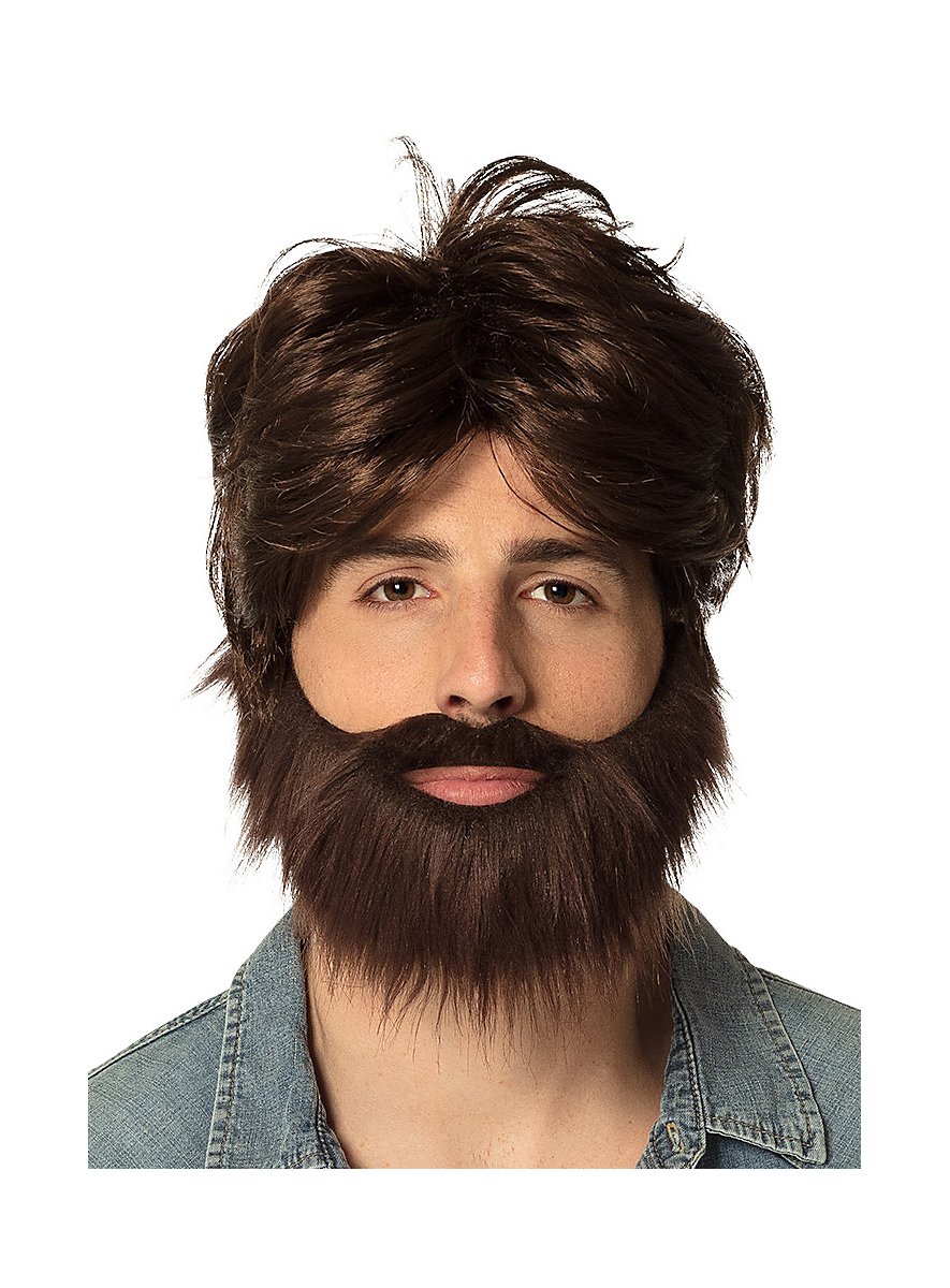 Hipster Volle Baard En Pruik - maskworld.com