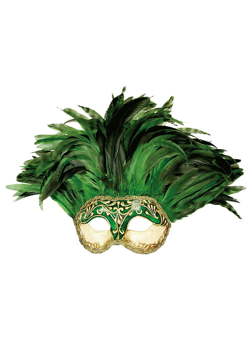Incas Colombina Stucco Craquele Verde - Venetiaans Masker - maskworld.com