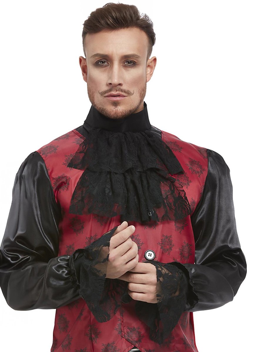 Jabot avec manchettes noir - maskworld.com