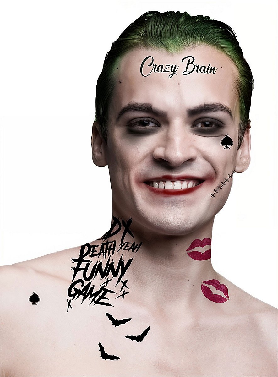 Joker Jared Adhesive Tattoos - maskworld.com