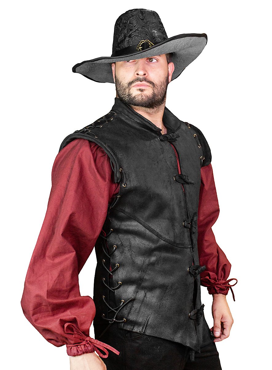Jubón De Cuero - Diego, Negro - maskworld.com