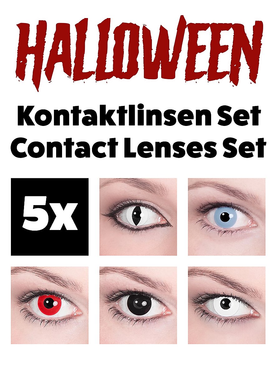 Kit de lentilles de contact Halloween avec 5 paires de lentilles ...