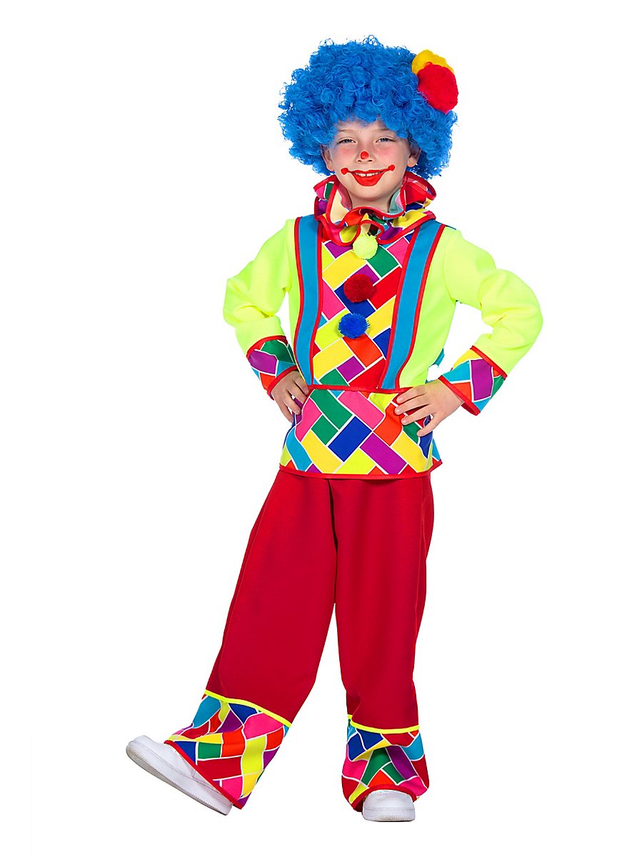 Knallbunter Clown Kostüm für Kinder - maskworld.com