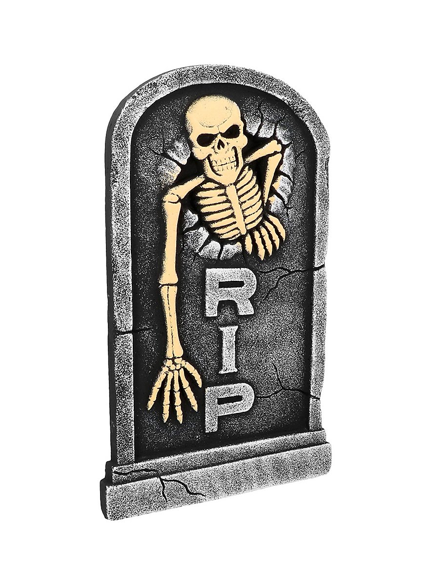 Lapide RIP con scheletro - maskworld.com