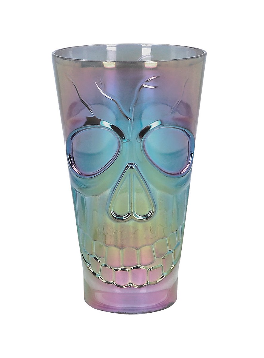 Large skull mug iridescent - maskworld.com
