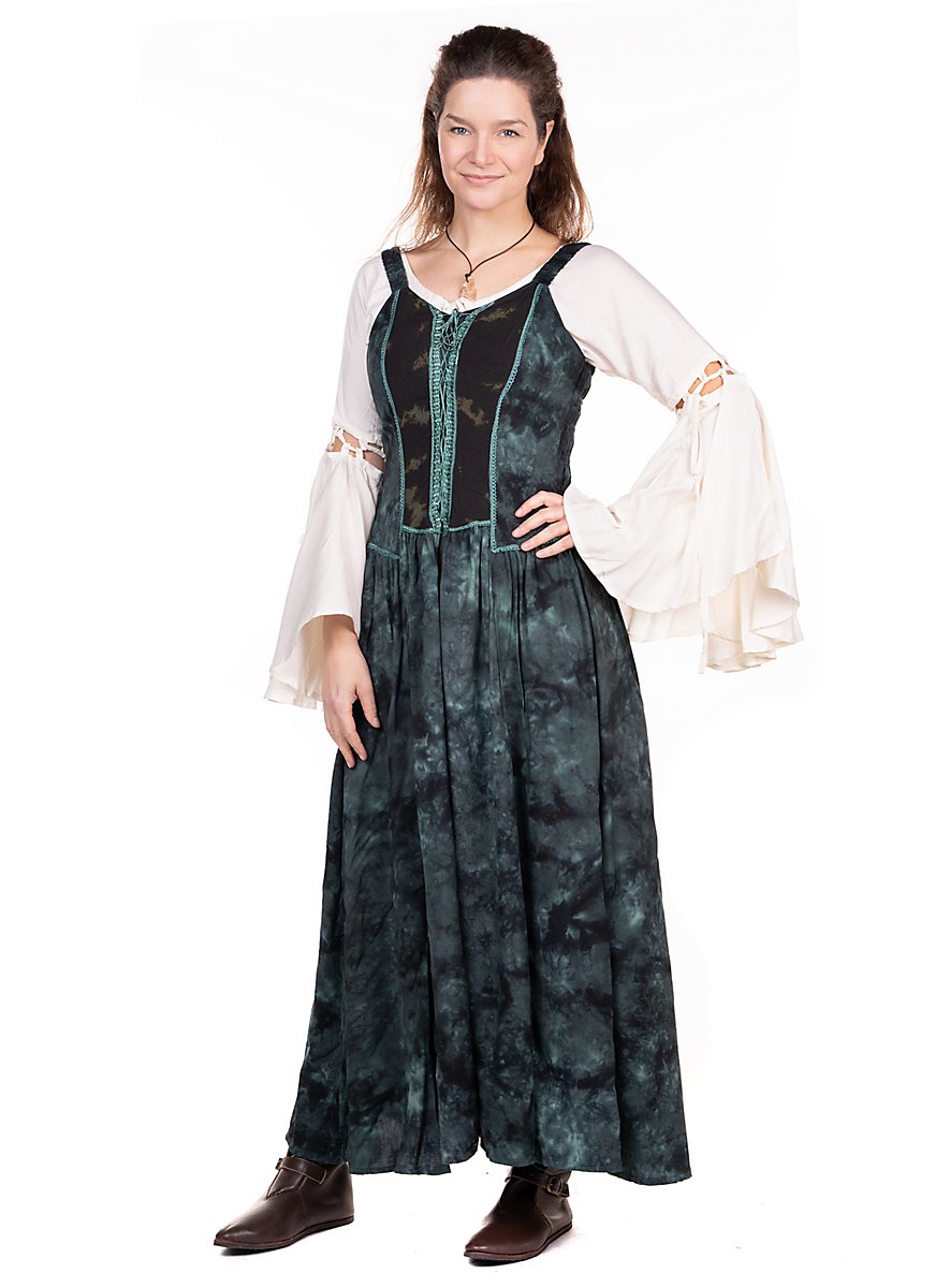 Long Medieval Summer Dress, blue - maskworld.com