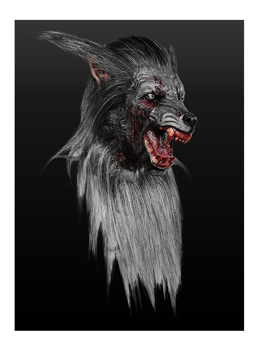 Maschera da lupo zombie in lattice - maskworld.com