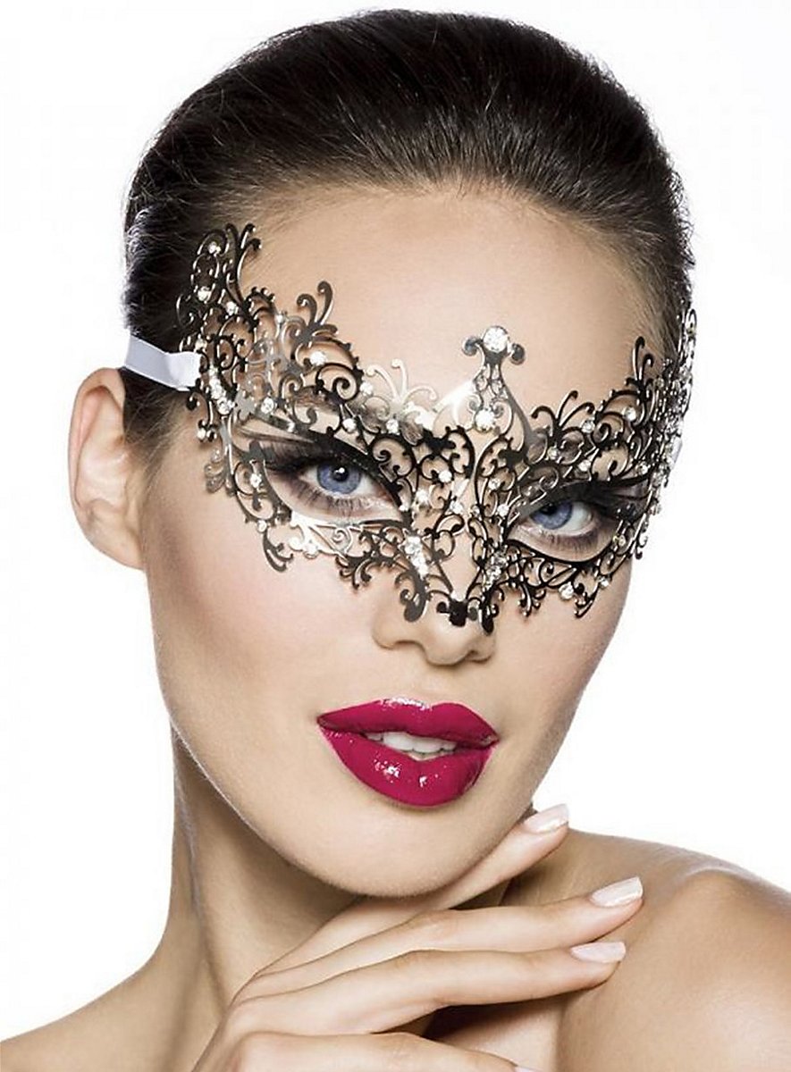 Maschera veneziana in metallo Farfalla argento - maskworld.com