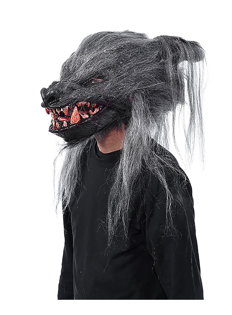 Masque de loup-garou sauvage gris - maskworld.com