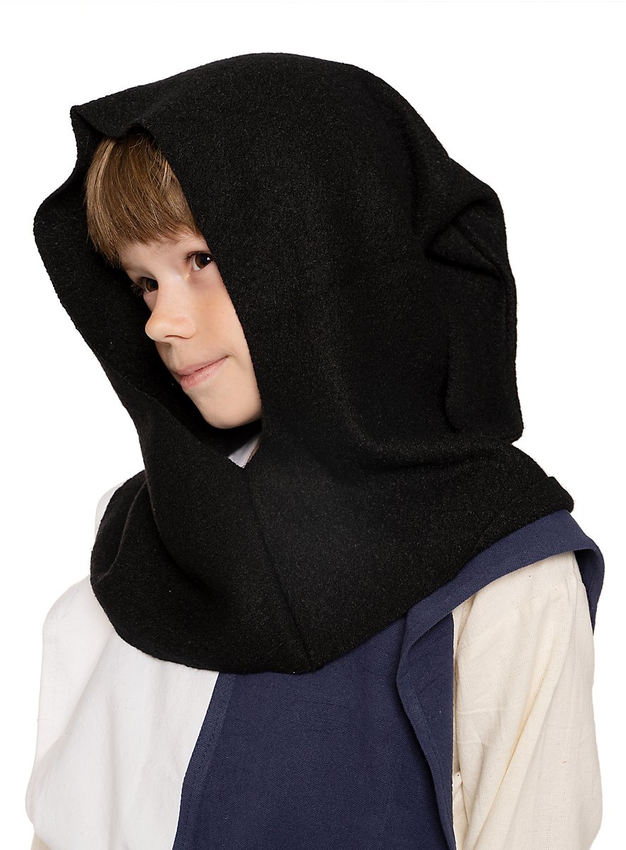 Medieval Chaperon black for Kids - maskworld.com