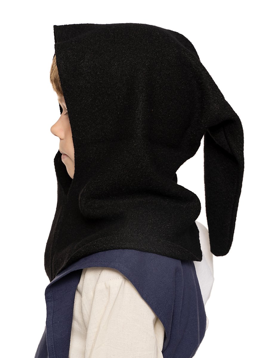 Medieval Chaperon black for Kids - maskworld.com