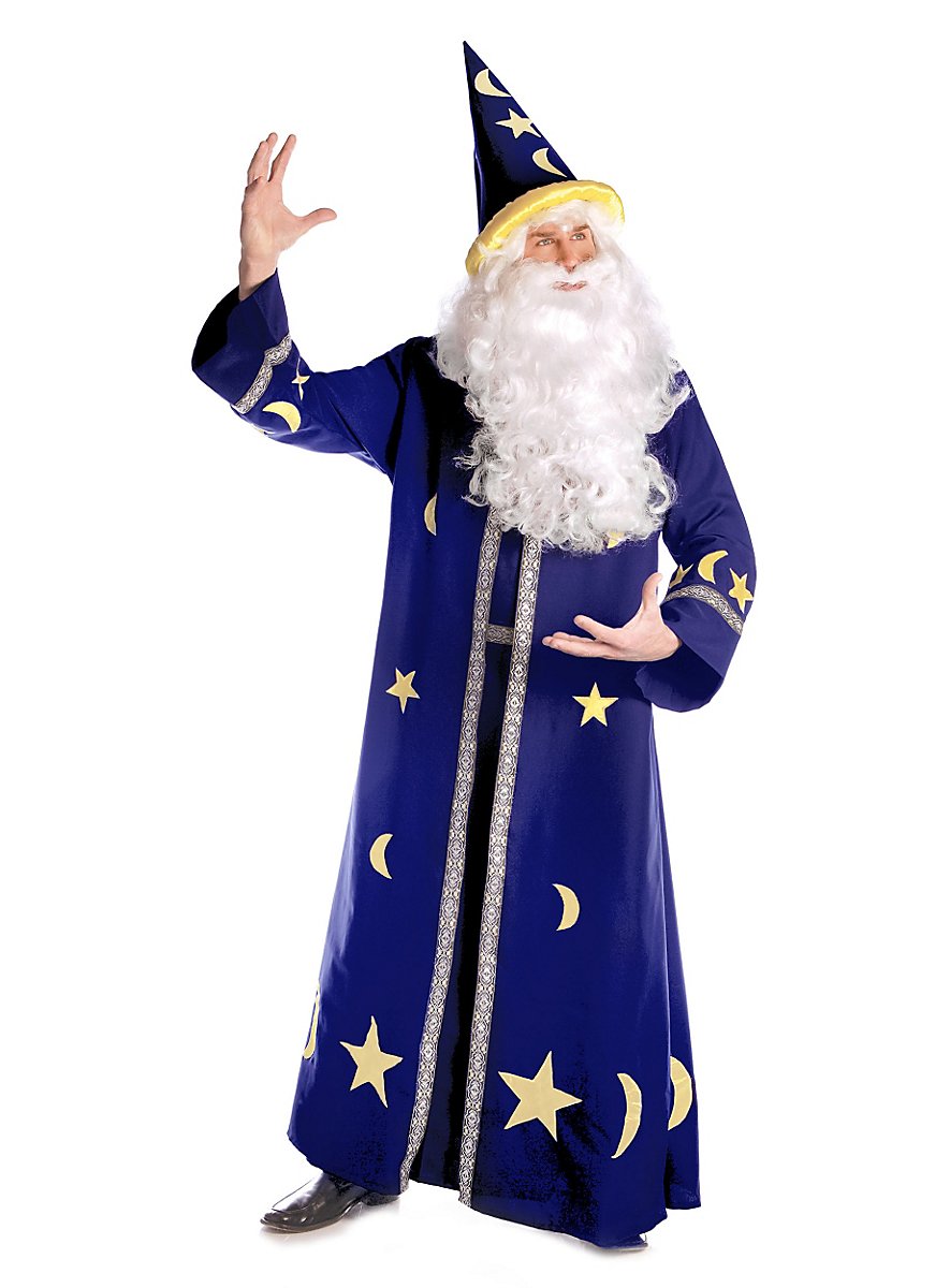 Merlin Kostume | Blå Troldmand Dragt - maskworld.com