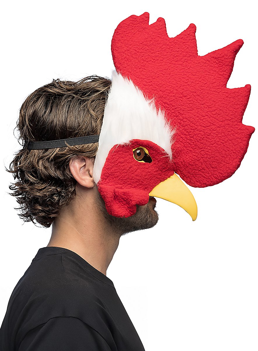 Mezza maschera da gallo in peluche - maskworld.com