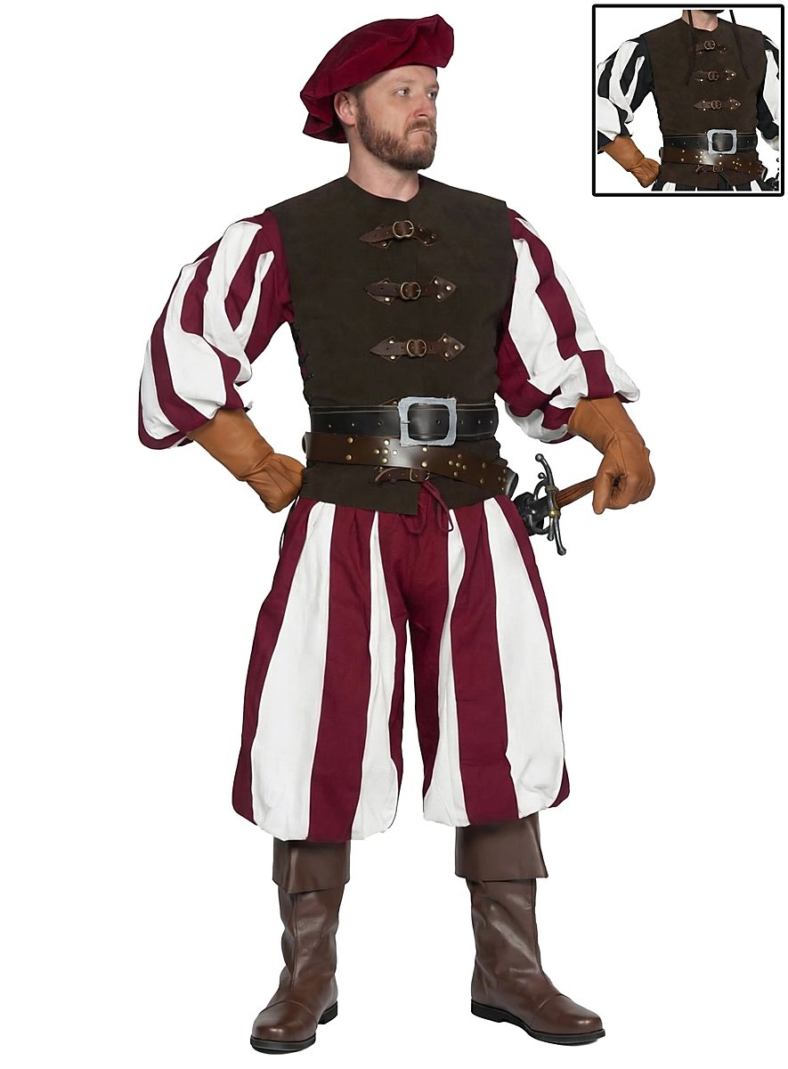 Middeleeuwse kleding set 3-delig - Landsknecht - maskworld.com