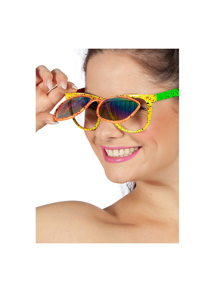 Neon Partybrille hochklappbar - maskworld.com