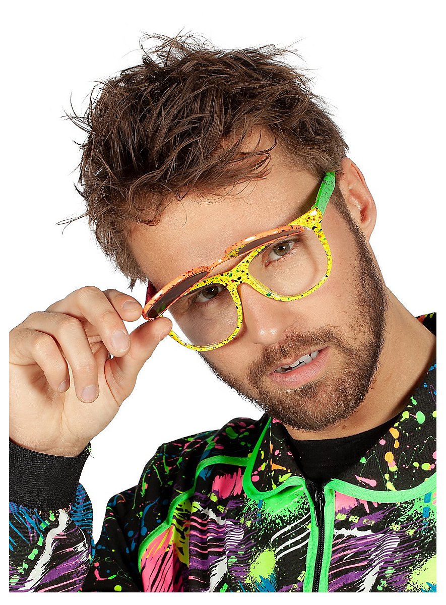 Neon Partybrille hochklappbar - maskworld.com