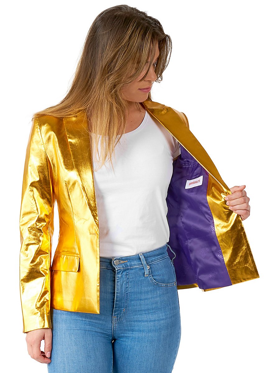 OppoSuits Groovy Gold Blazer for Ladies - maskworld.com