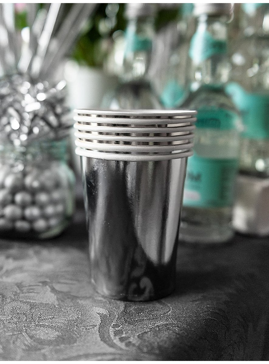 paper cup silver 6 pieces - maskworld.com