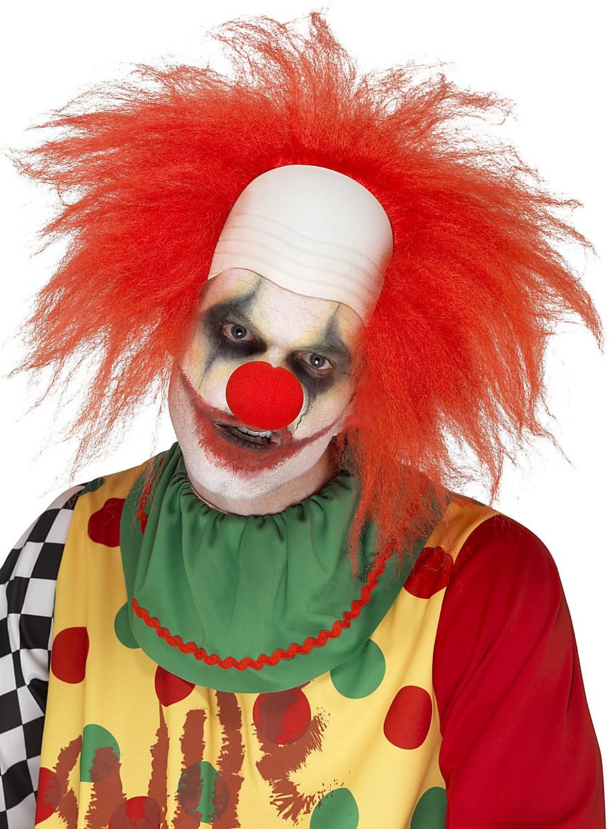 Parrucca da clown con fronte calva - maskworld.com