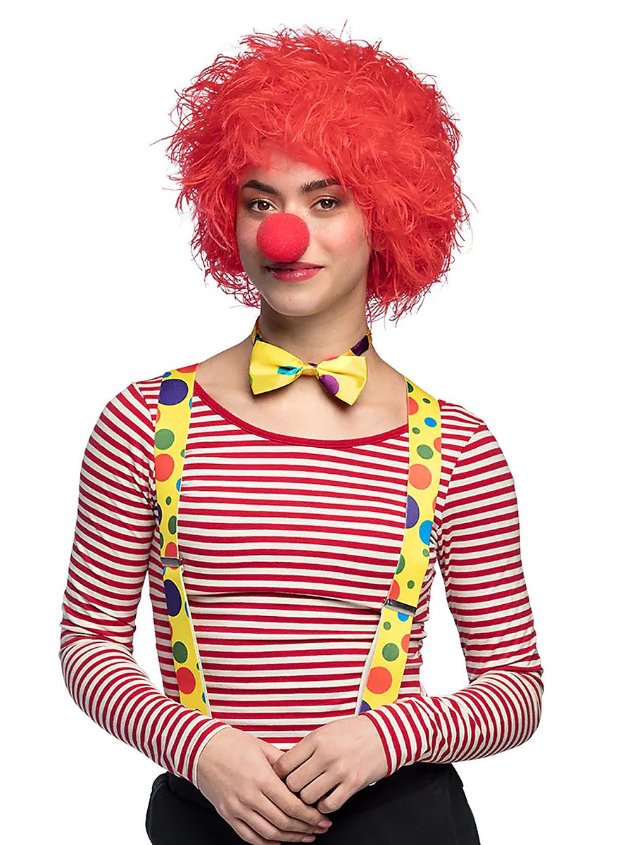 Perruque de clown ébouriffée rouge - maskworld.com