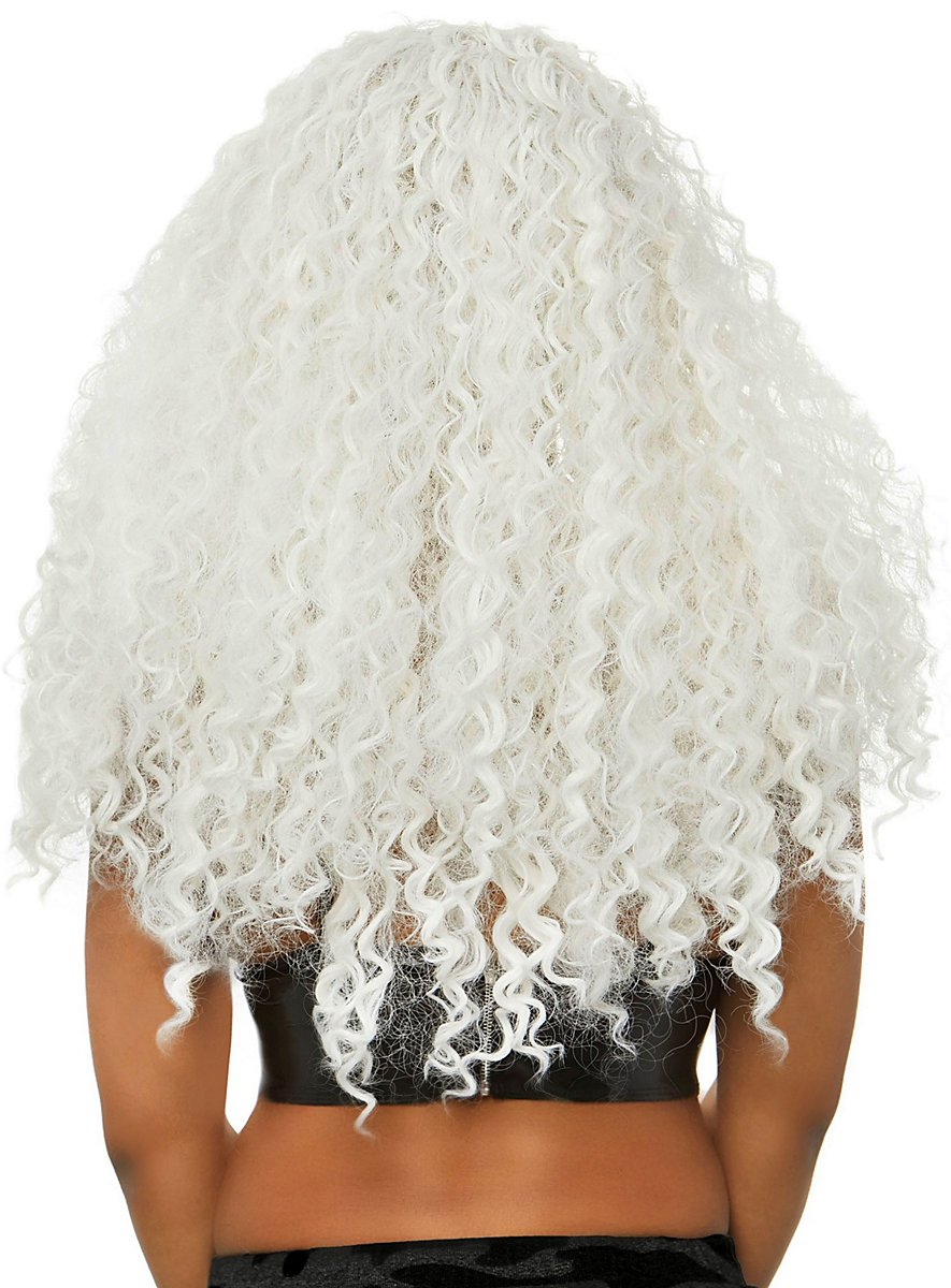 Perruque longue bouclée blanche - maskworld.com