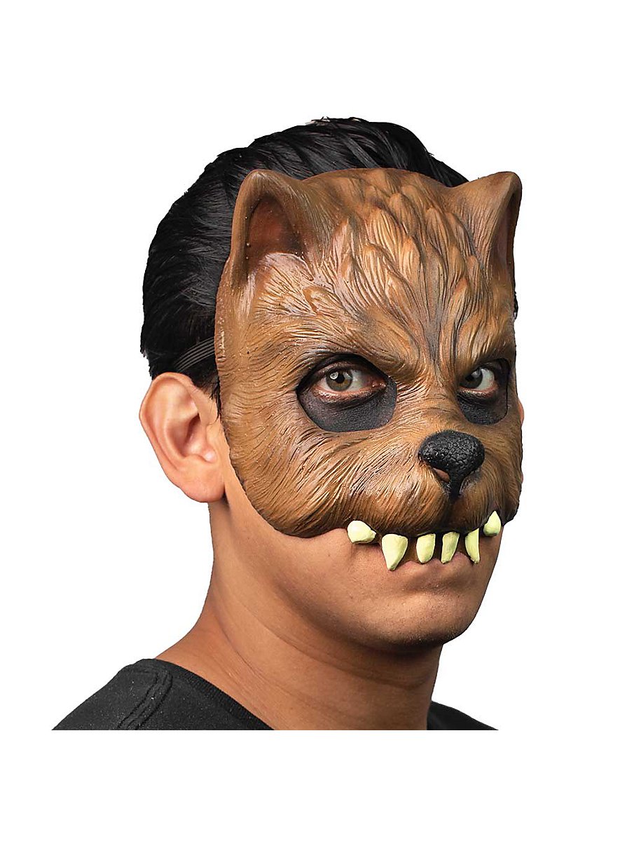 Petit loup-garou avec surmorsure demi-masque - maskworld.com