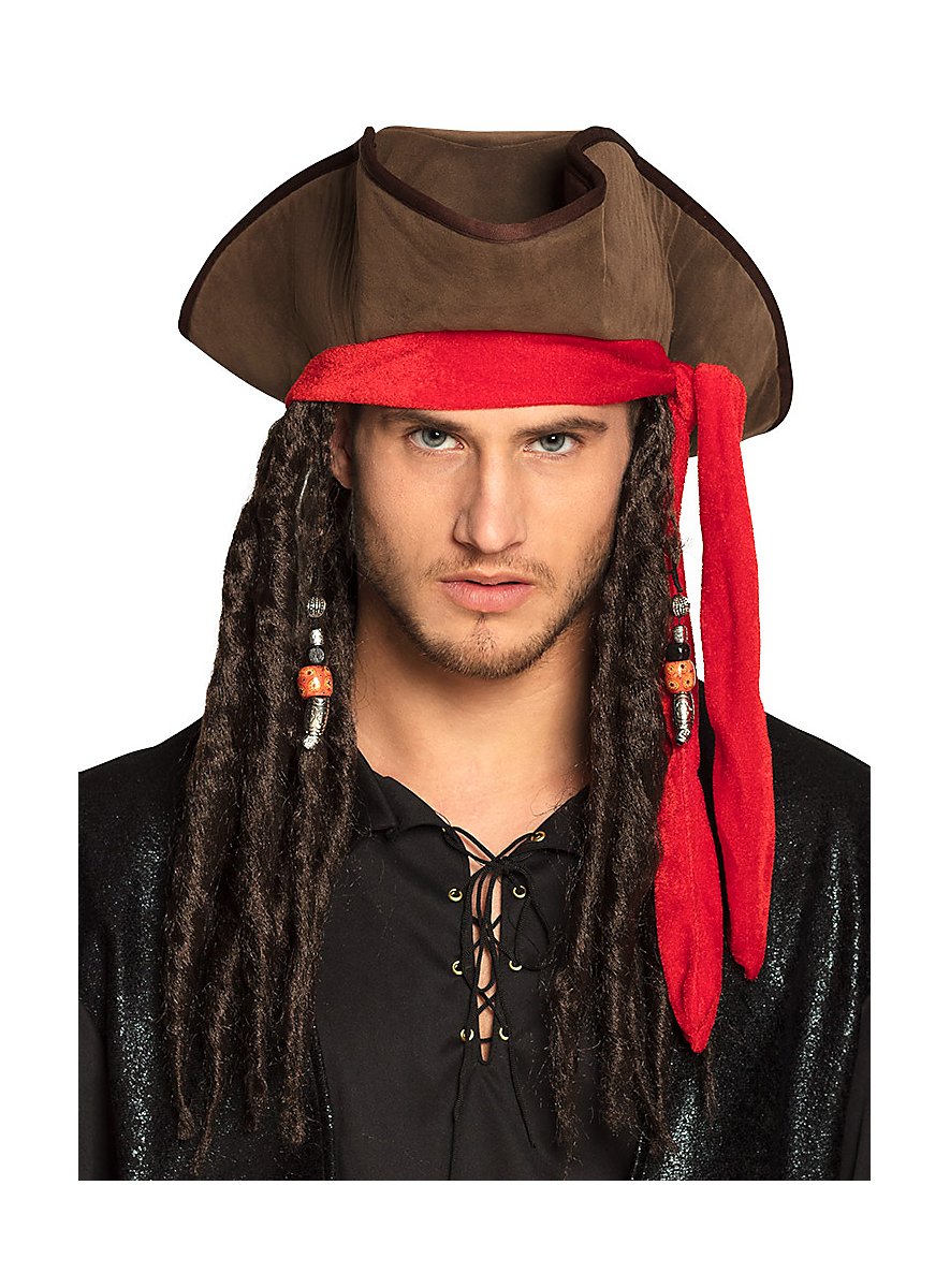 Pirate hat with dreadlocks - maskworld.com