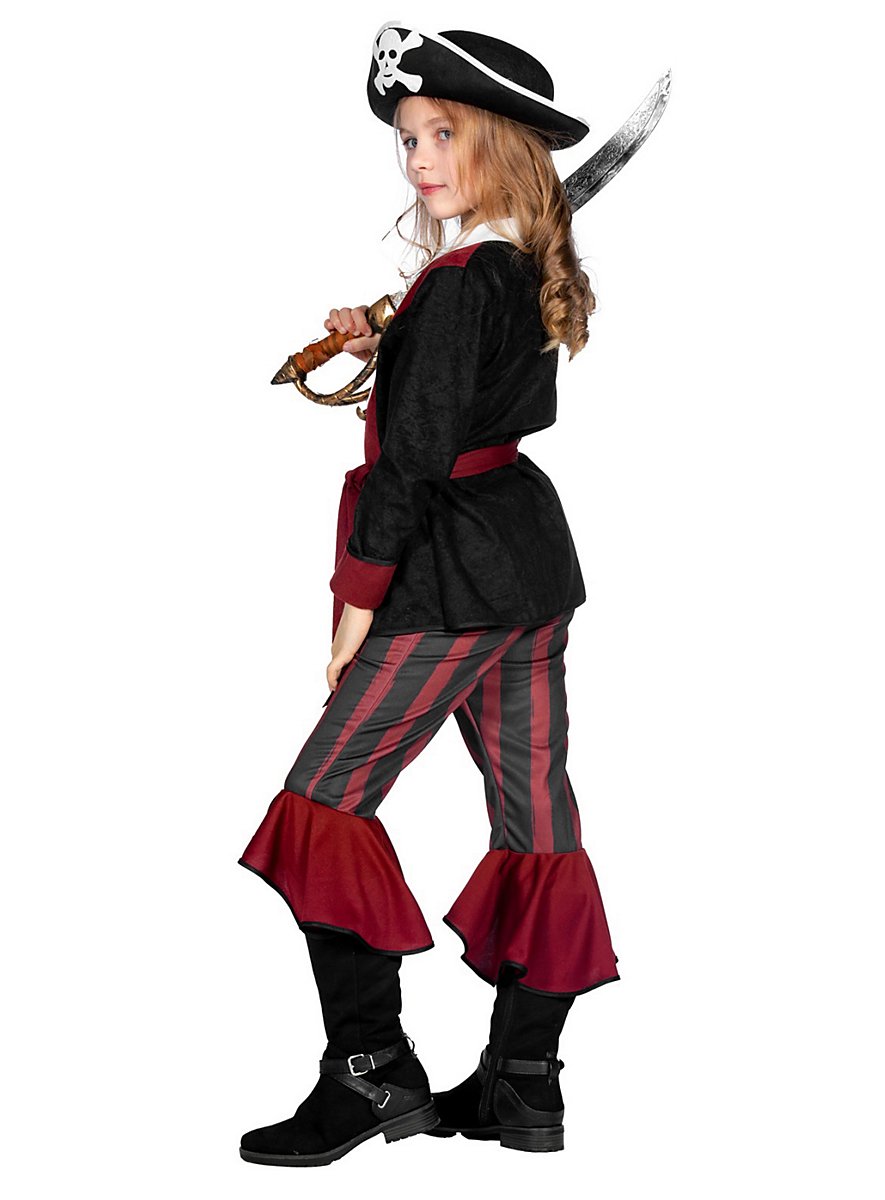 Pirate outfit wine red for girls - maskworld.com