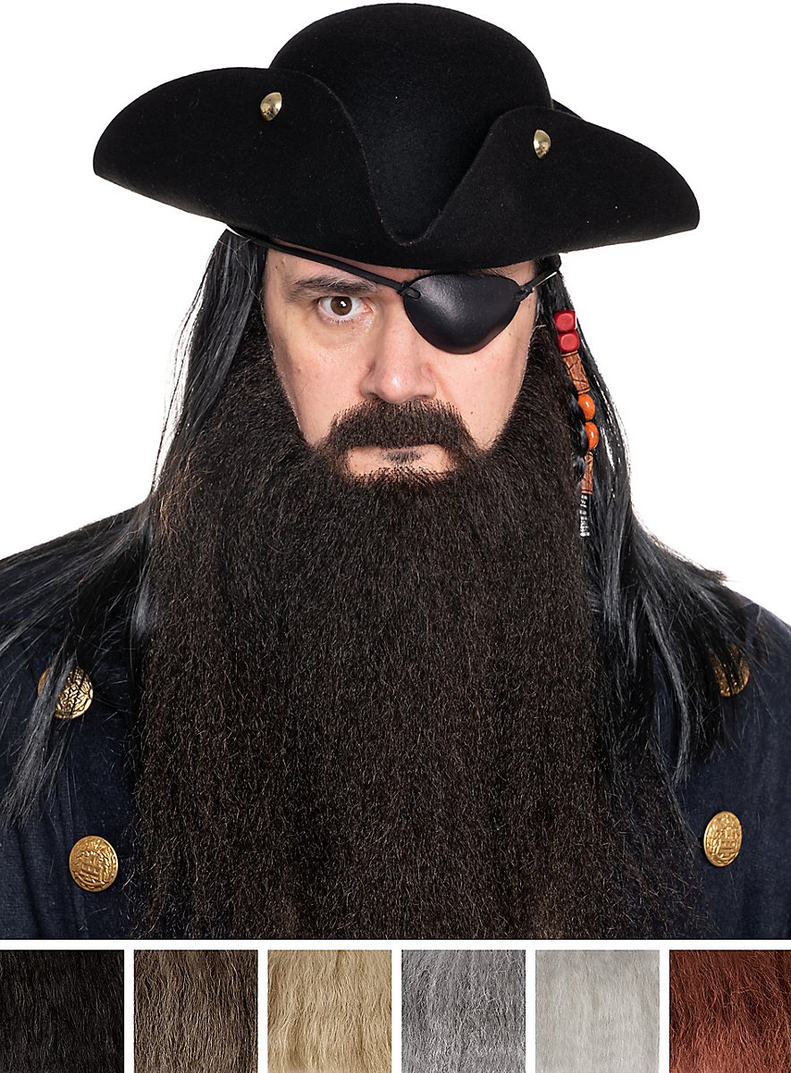 Piratenbart Blackbeard Met Volle Baard En Snor - maskworld.com
