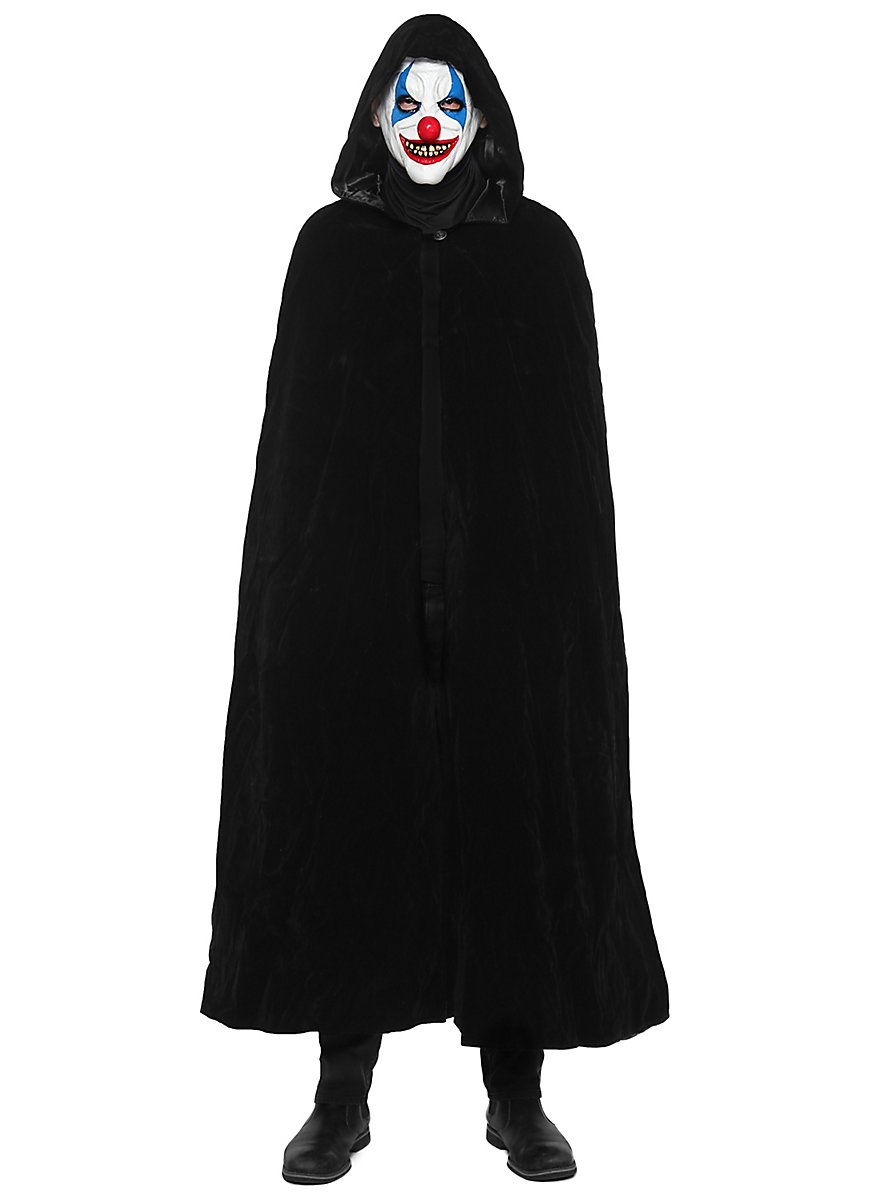 Psycho clown mask with black cape, Halloween set - maskworld.com