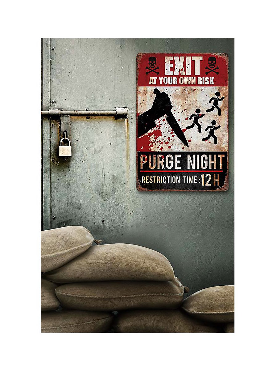 "Purge Night" Halloween Decoration Sign - maskworld.com