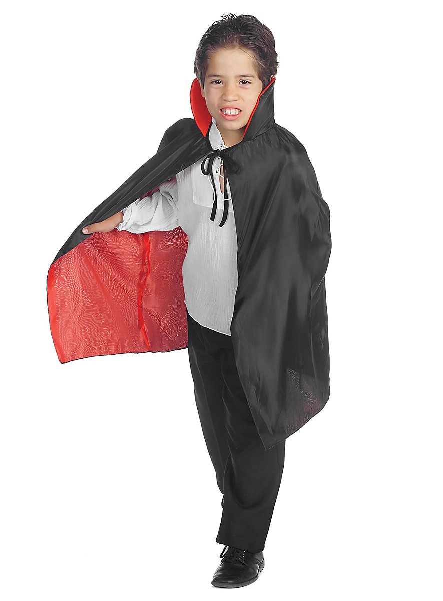 Red and black hooded cape for children - maskworld.com